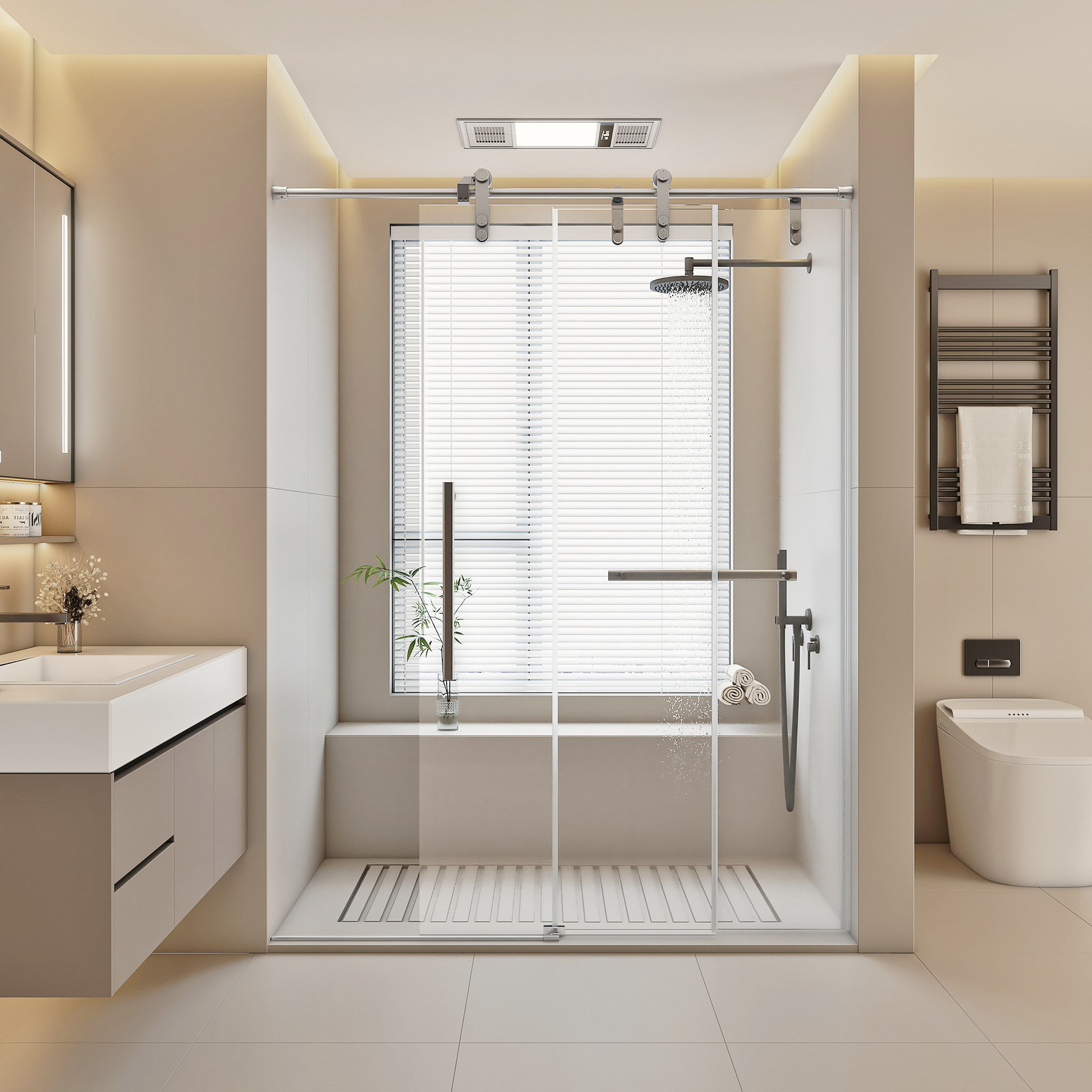 Carshome 56-60 "Wx 76"H Frameless Double Sliding Shower Door - Wayfair Canada